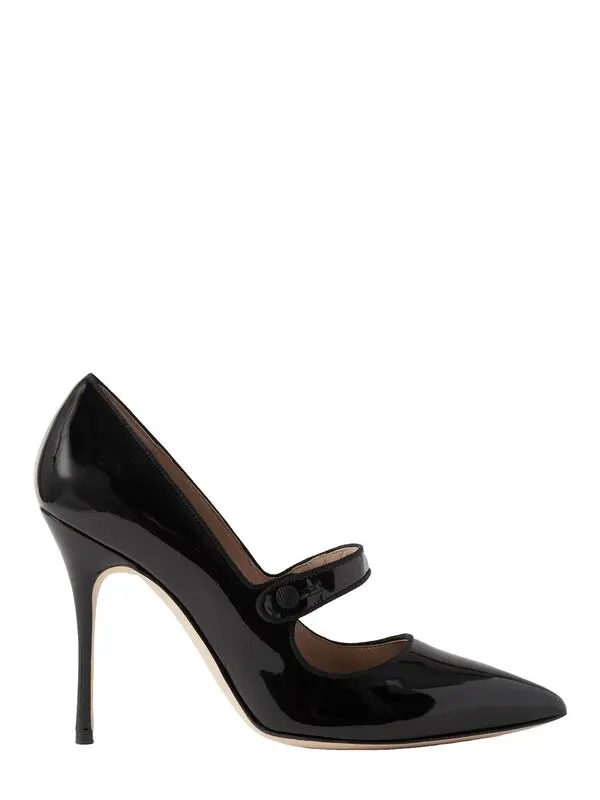 Manolo Blahnik Campari 105 Patent-leather Pumps - Black