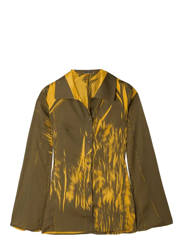 Ioannes Irene Printed Satin Shirt - Black