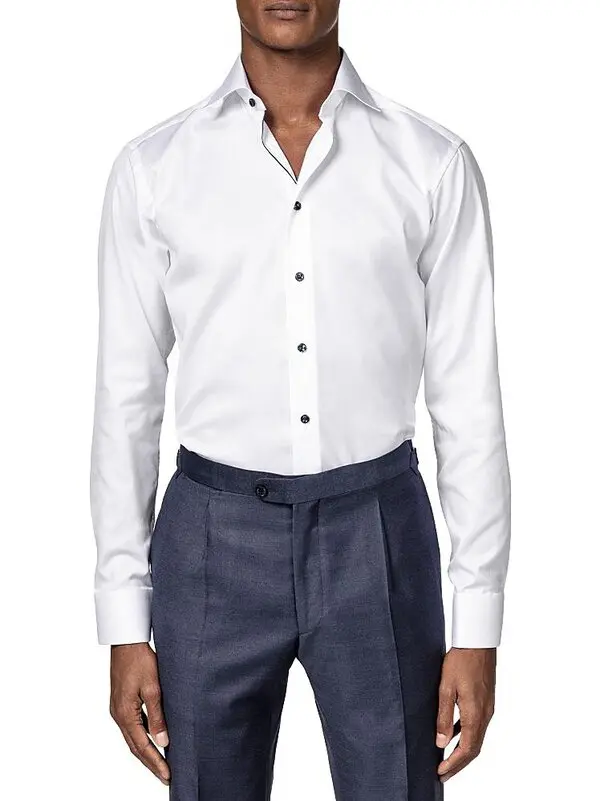 Eton Slim Fit Twill Dress Shirt - White
