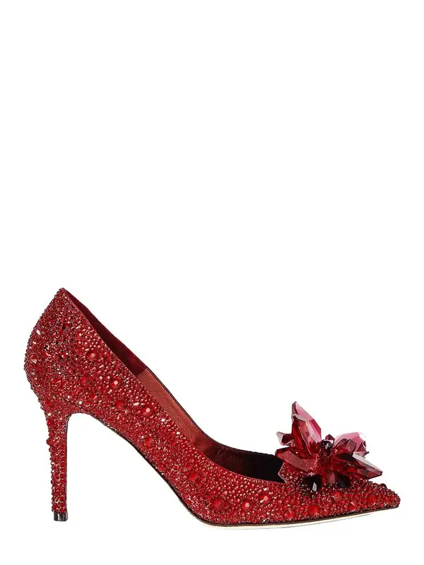 JIMMY CHOO Alia 85 Crystal Pumps - Red Mix