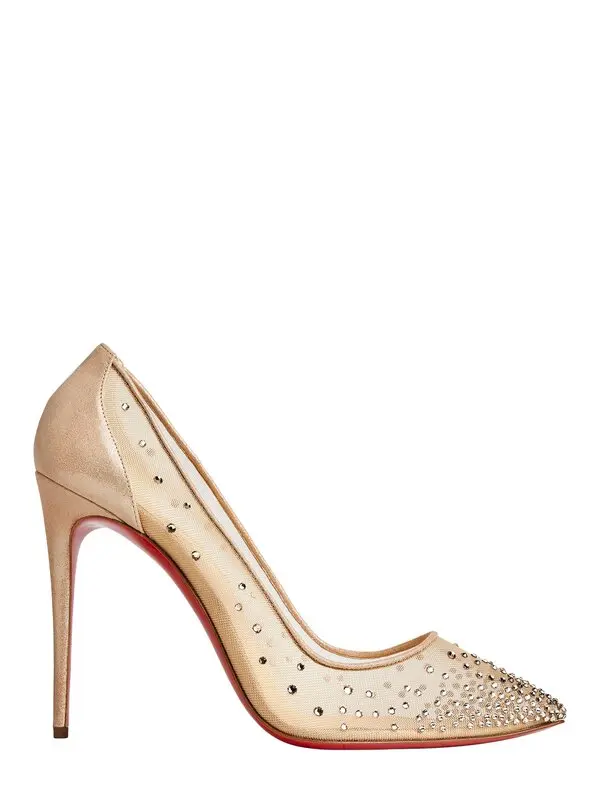 CHRISTIAN LOUBOUTIN Follies Strass 100 Pumps - Beige