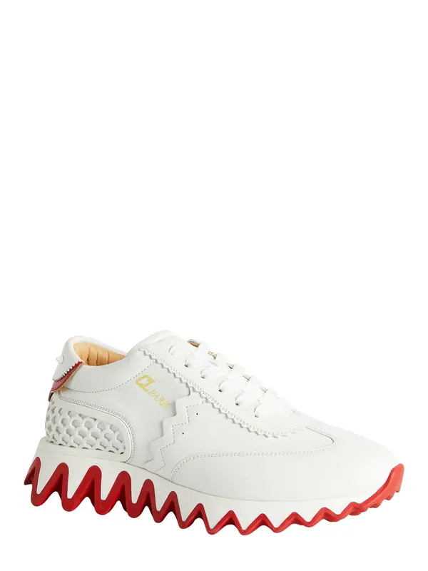 CHRISTIAN LOUBOUTIN Loubishark Calfskin Sneakers - White
