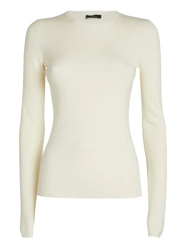 JOSEPH Silk Stretch Jumper - Ivory
