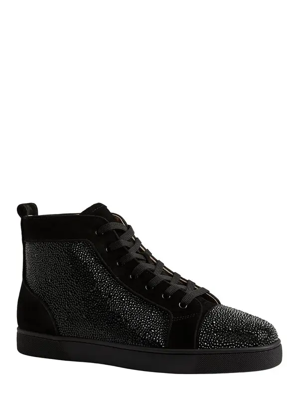CHRISTIAN LOUBOUTIN Louis Strass High-top Sneakers - Black