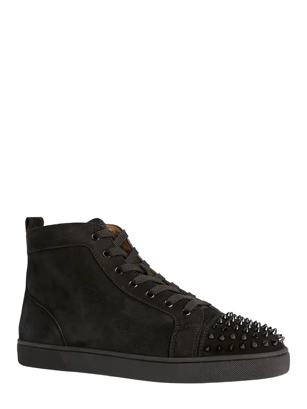 CHRISTIAN LOUBOUTIN Lou Spikes Suede High-top Sneakers - Black