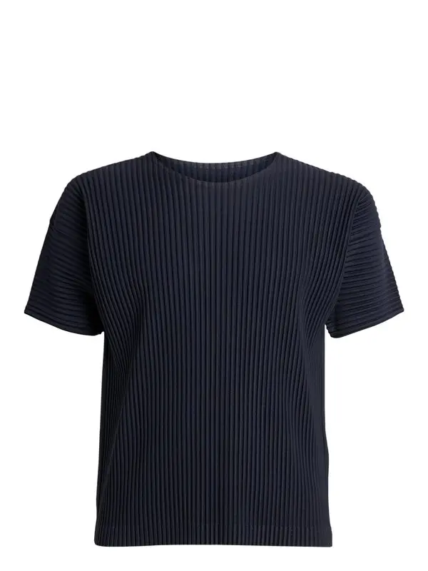 Issey Miyake Pleated T-shirt - Navy