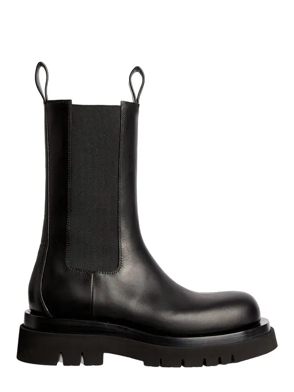 Bottega Veneta Leather Lug Boots - Black
