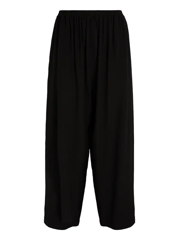 Eskandar Silk Japanese Trousers - Black