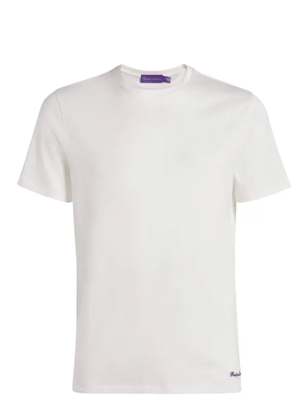 Ralph Lauren Purple Label Cotton Embroidered T-shirt - White