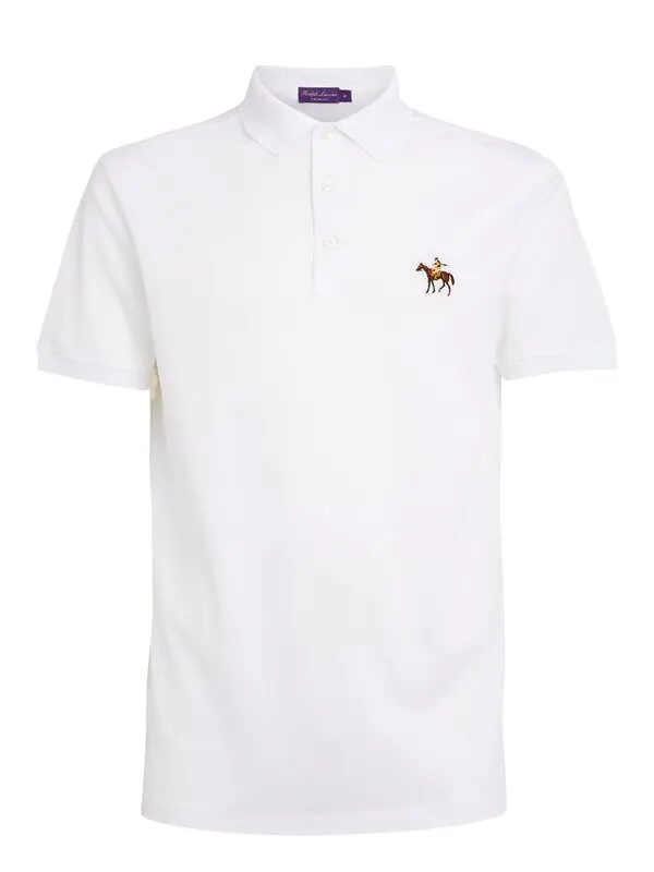Ralph Lauren Purple Label Cotton Logo Polo Shirt - White