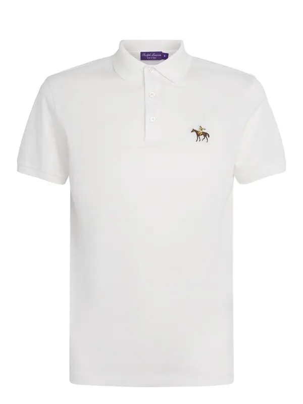 Ralph Lauren Purple Label Cotton Logo Polo Shirt - White