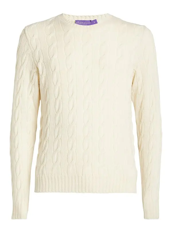 Ralph Lauren Purple Label Cashmere Cable-knit Sweater - White