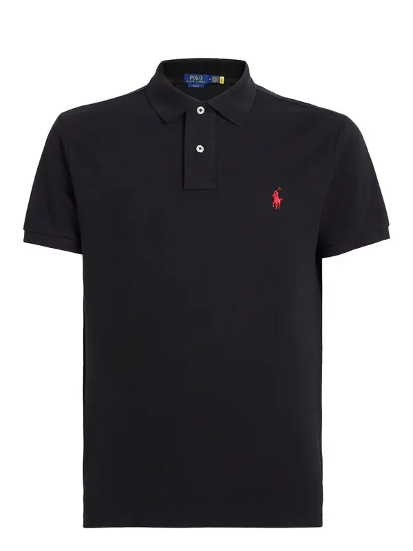 Polo Ralph Lauren Cotton Mesh Slim-fit Polo Shirt - Black