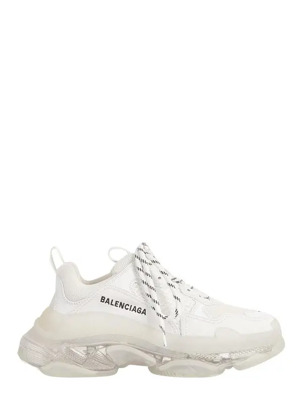 Balenciaga Triple S Clear Sole Washed Sneakers - White