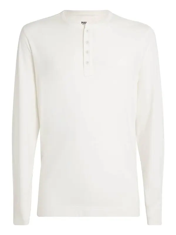 Paige Long-sleeved Henley Top - White