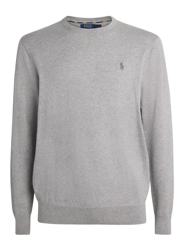 Polo Ralph Lauren Pima Cotton Polo Pony Sweater - Grey