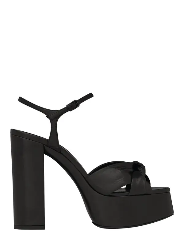 Saint Laurent Leather Bianca Sandals 85 - Black