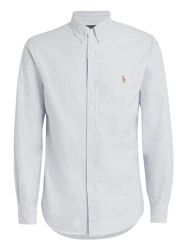 Polo Ralph Lauren Cotton Stripe Oxford Shirt - Blue
