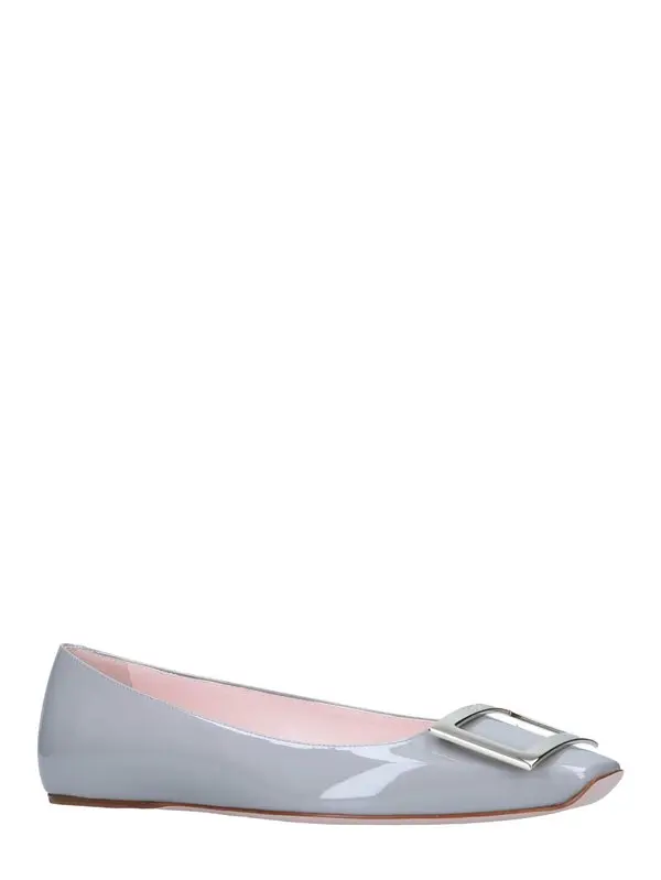 ROGER VIVIER Patent Leather Trompette Ballet Flats - Grey