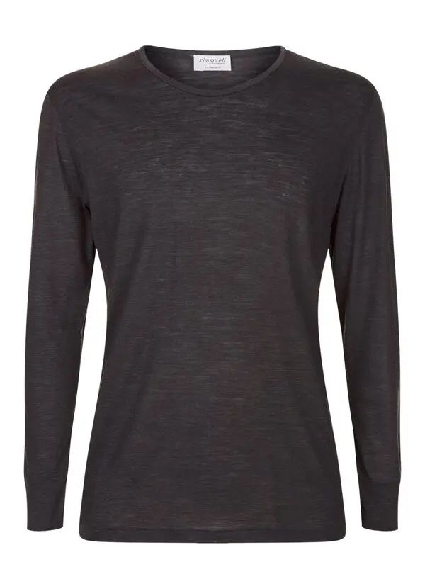 Zimmerli Wool And Silk Long-sleeved Top - Grey