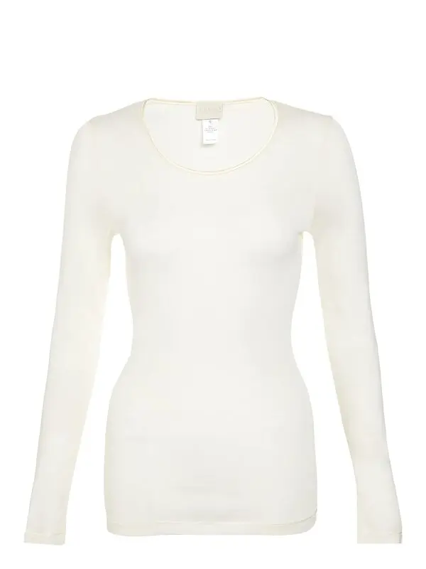 Hanro Pure Silk Long Sleeve Top - Ivory
