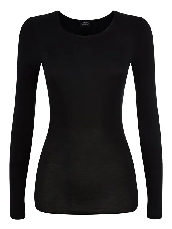 Hanro Cotton Seamless Long-sleeved Top - Black