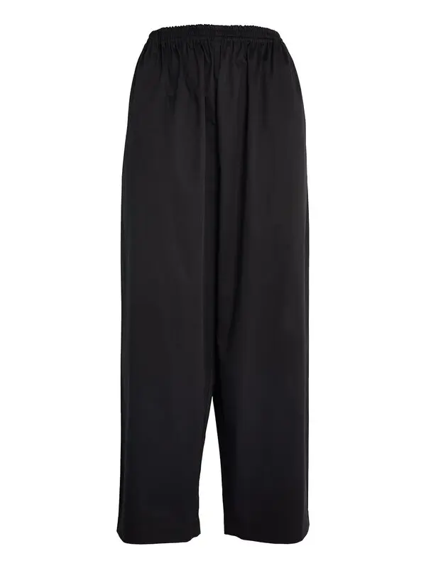 Eskandar Cropped Japanese Trousers - Black