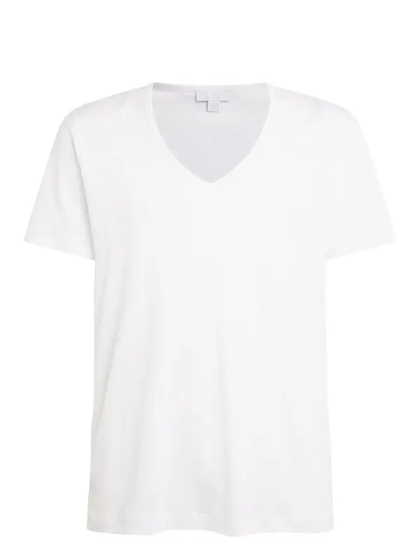 Sunspel Sea Island Cotton V-neck T-shirt - White