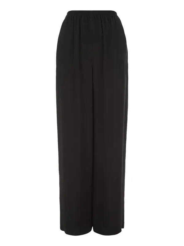 Eskandar Wide-leg Silk Trousers - Black