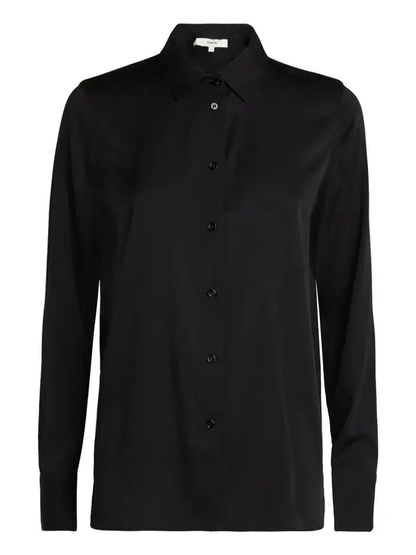 Vince Silk-blend Slim-fit Blouse - Black