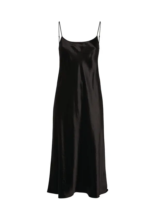 Vince Strappy Slip Midi Dress - Black