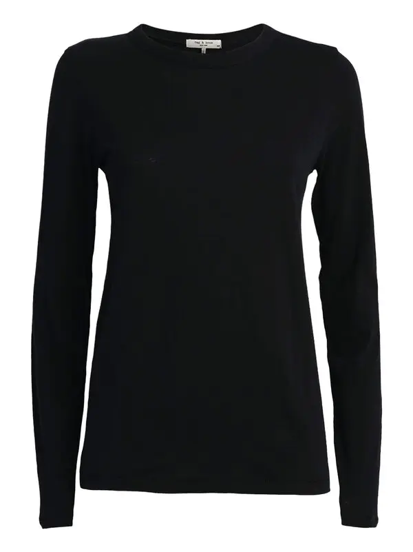 Rag & Bone Long-sleeve Cotton T-shirt - Black