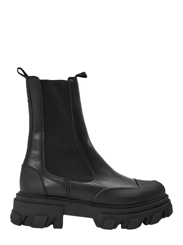 GANNI Leather Xl Chelsea Boots - Black