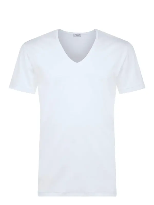 Zimmerli 286 Sea Island V-neck T-shirt - White