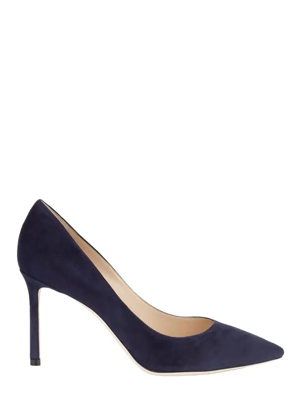 JIMMY CHOO Romy 85 Suede Pumps - Navy