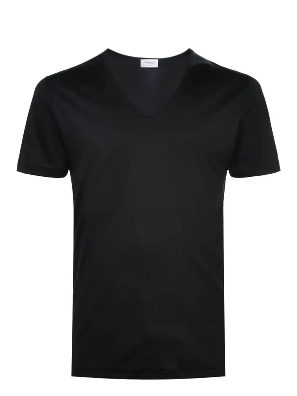 Zimmerli 286 Sea Island V-neck T-shirt - Black