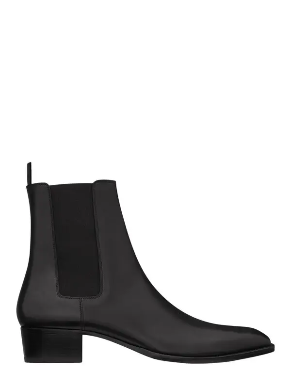 Saint Laurent Leather Wyatt Chelsea Boots - Black