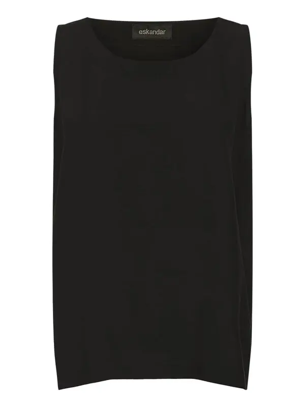 Eskandar Silk Shell Top - Black