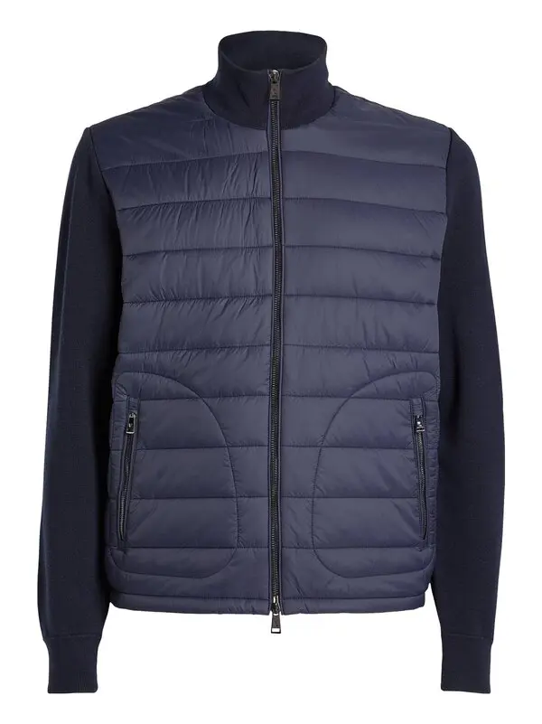Ralph Lauren Purple Label Quilted Knit Jacket - Navy