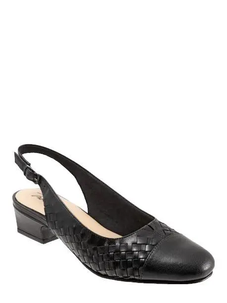 Trotters Dea Woven Slingback Pump - Black