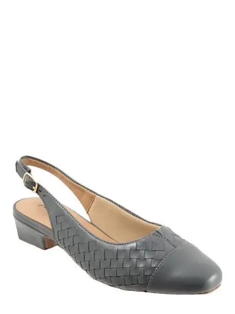 Trotters Dea Woven Slingback Pump - Mid Grey