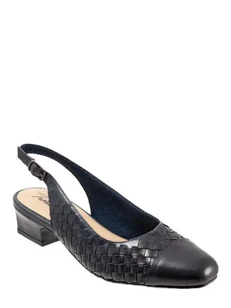 Trotters Dea Woven Slingback Pump - Navy