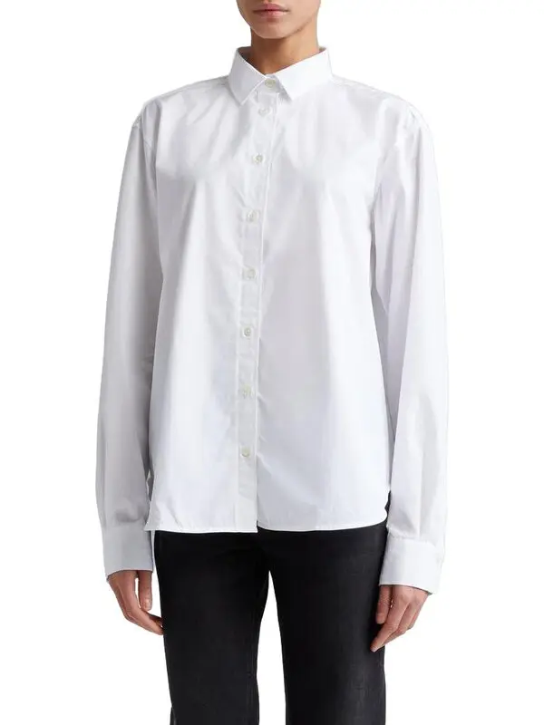 TOTEME Signature Organic Cotton Poplin Shirt - White