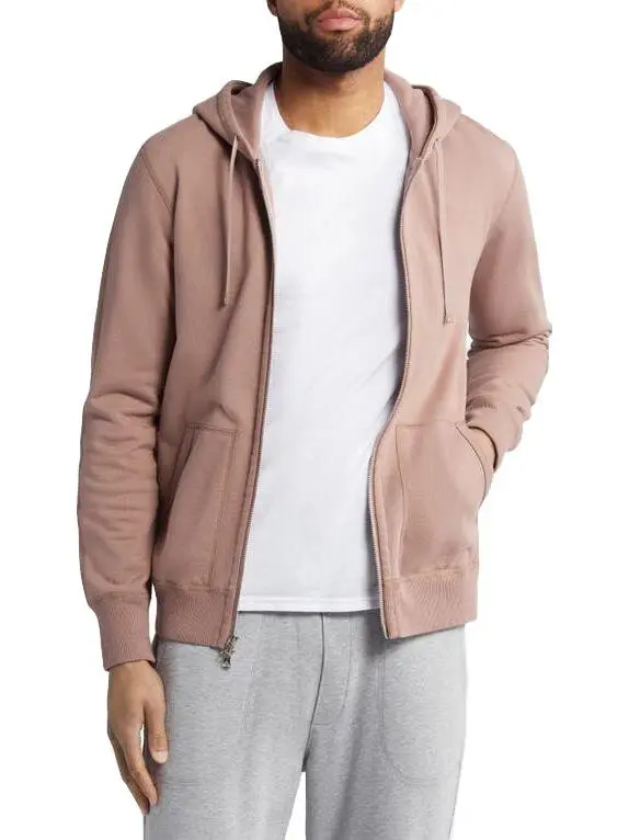 Reigning Champ Midweight Terry Slim Zip Hoodie - Desert Rose