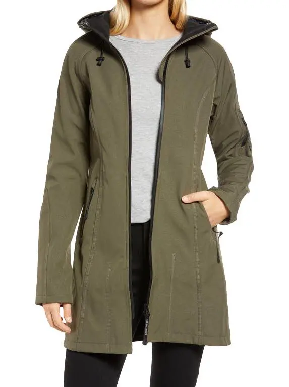 ILSE JACOBSEN Regular Fit Hooded Raincoat - Army