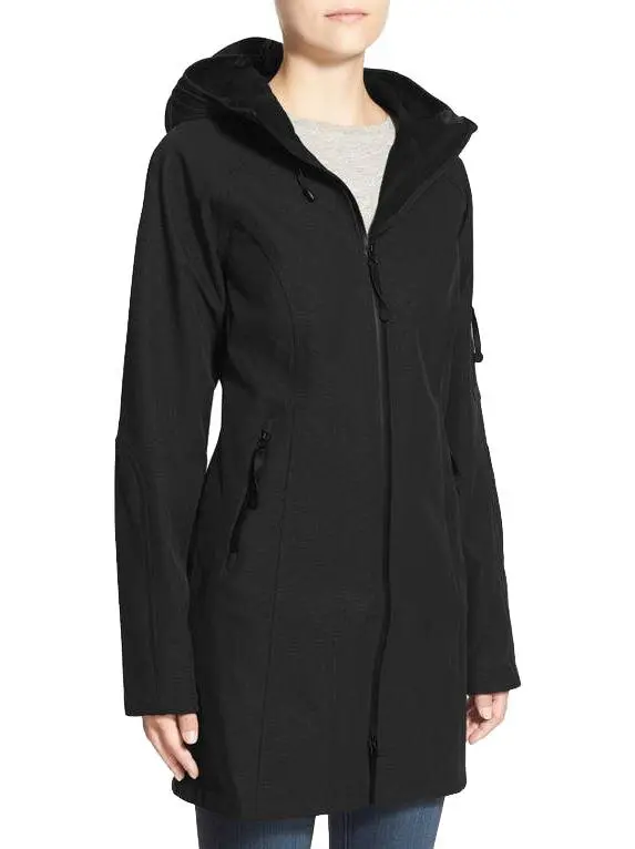 ILSE JACOBSEN Regular Fit Hooded Raincoat - Black