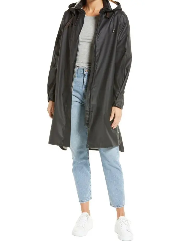ILSE JACOBSEN Hooded Raincoat - Black