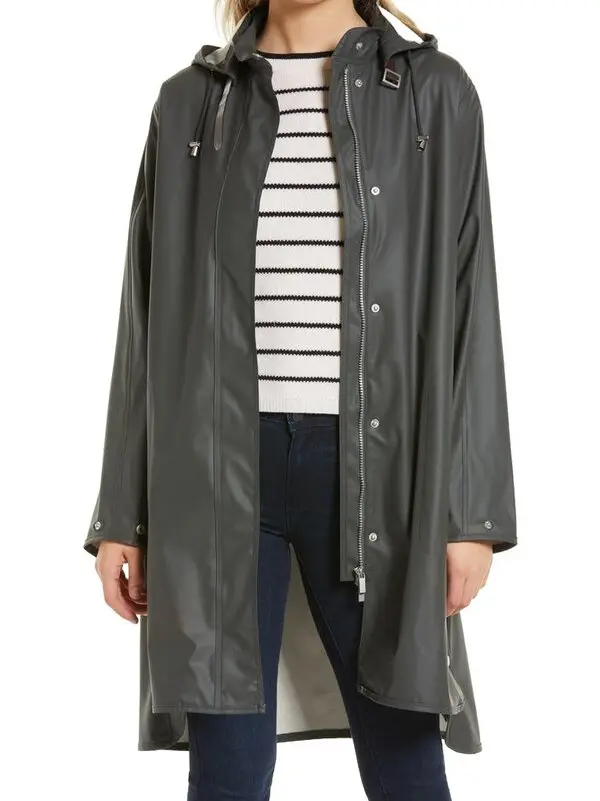 ILSE JACOBSEN Hooded Raincoat - Dark Shadow