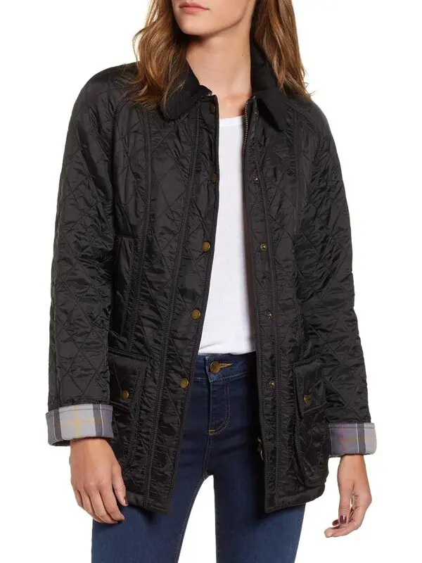 Barbour Beadnell Quilted Jacket - Black/ Black