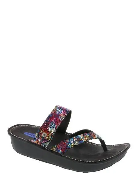 WOLKY Tahiti Platform Sandal - Multi Black Suede